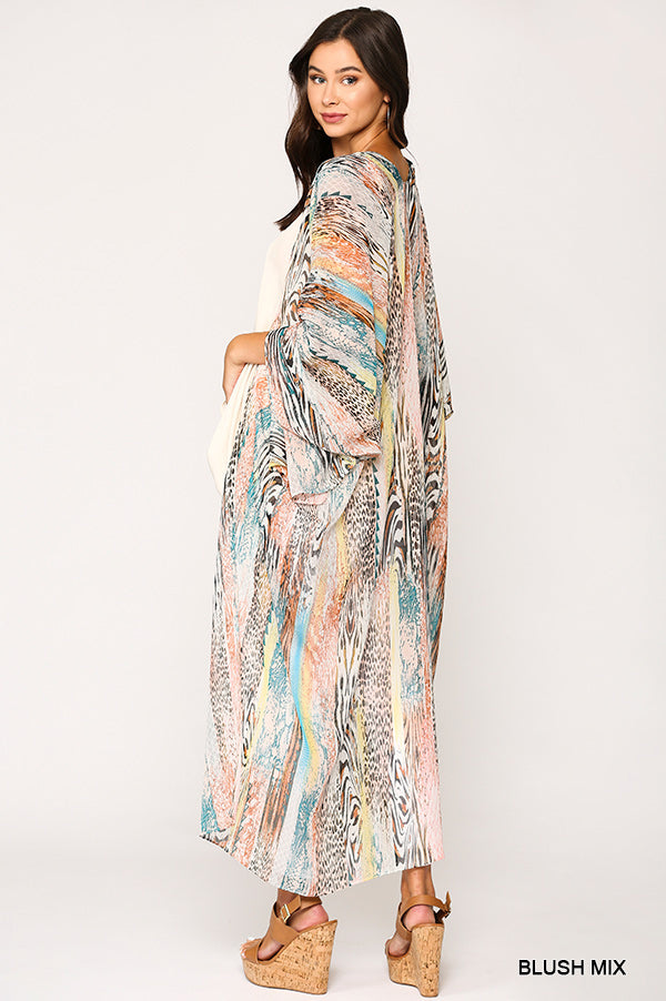 Lexi Mixed Print Kimono – Grae and Olive Boutique